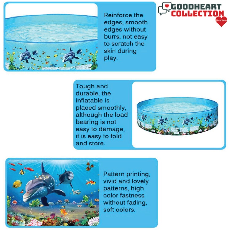 Plastic PVC Outdoor Swimming Pool Non-inflatable Folding Round Water ...