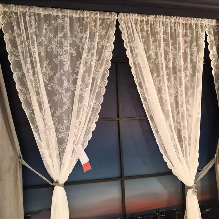 Langsir Tulle Lace Sheer Putih - 2/3 Panel untuk Pintu Gelongsor ...