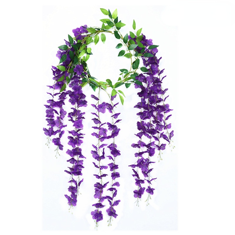 200cm Hanging Wisteria Garland Artificial Wisteria Vine Rattan Silk