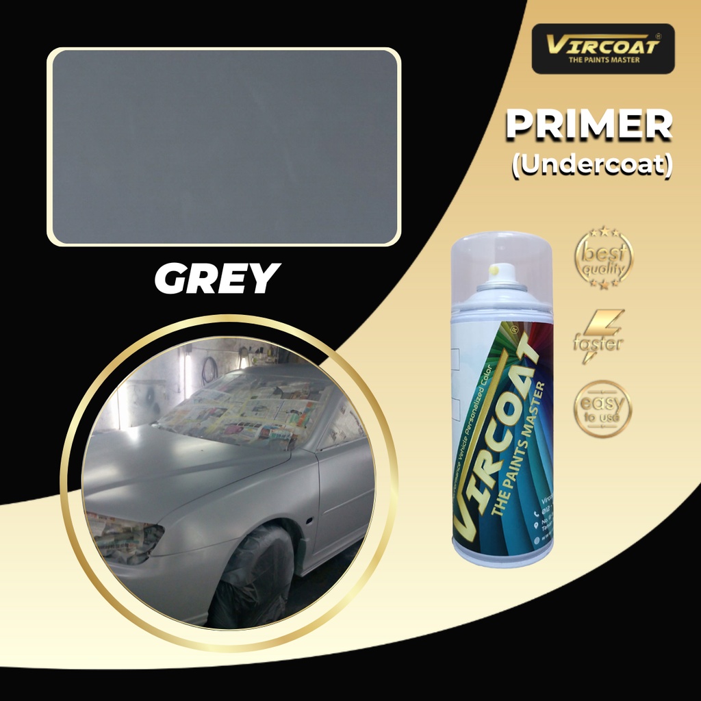 VIRCOAT Aerosol Spray Undercoat Car Motor Primer Std Colour Primer ...