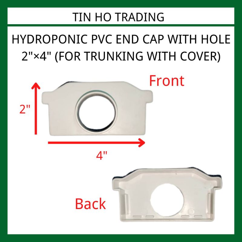 Trunking Fitting - Pvc End Cap With Hole 2" x 4" (cv) (for trunking ...