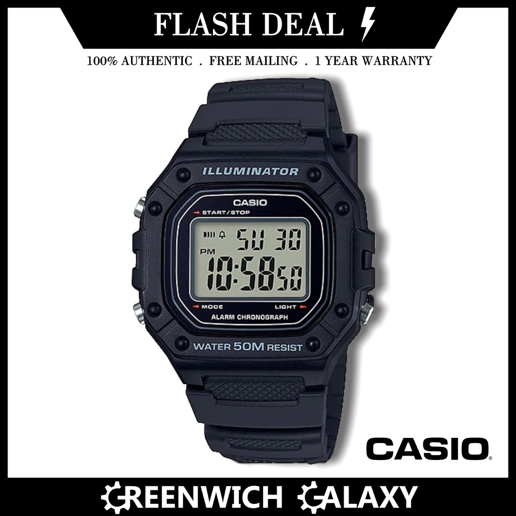 Casio Standard Digital Watch (W-218H-1A) | Shopee Malaysia