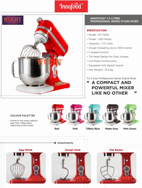 【WUCHT】INNOFOOD KT7500 7 liter Mixer Stand Mixer with Large 7 Liter ...