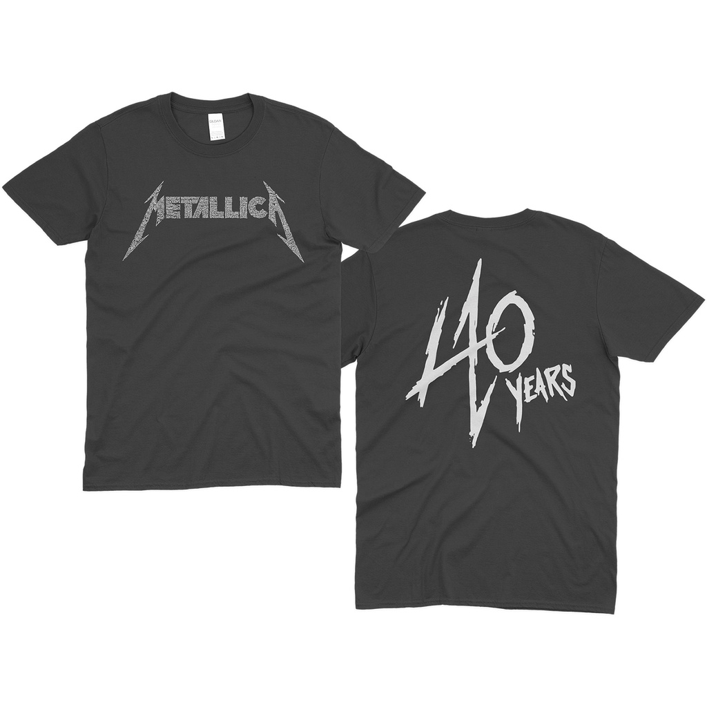 READY STOCK Metal Band Tshirt Custom Print Streetwear Metallica 40 Years Tshirt Vintage Design ...