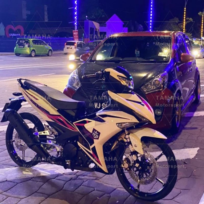 Yamaha Y15 Y15zr V1 V2 malaysia version custom pink cream white cover ...