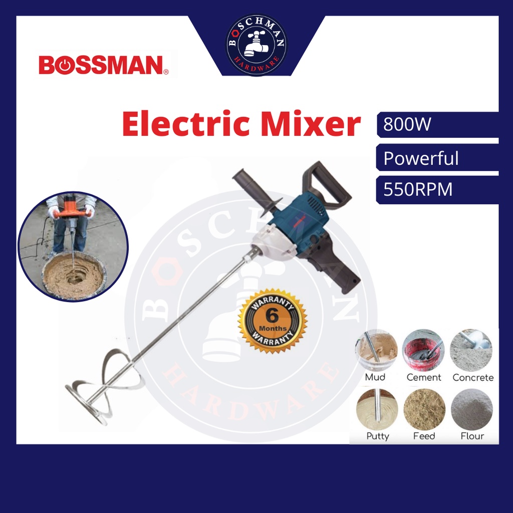 BOSSMAN Electric Mixer Electric Cement Paint Concrete Hand Mixer ...