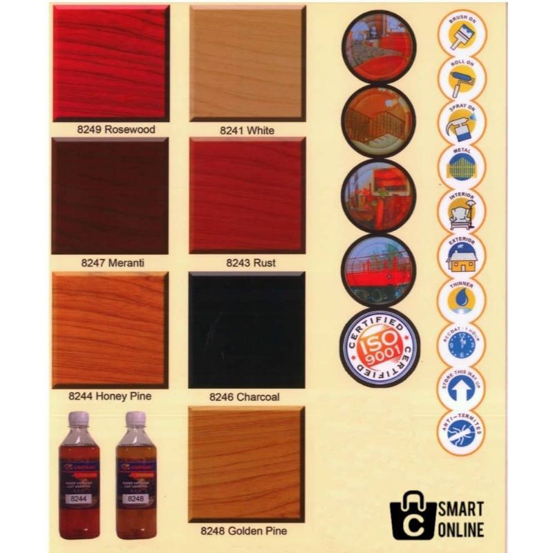 Paint Wood Finish Varnish / Shellac Kayu Syelek (Ready Stock) 400ml ...