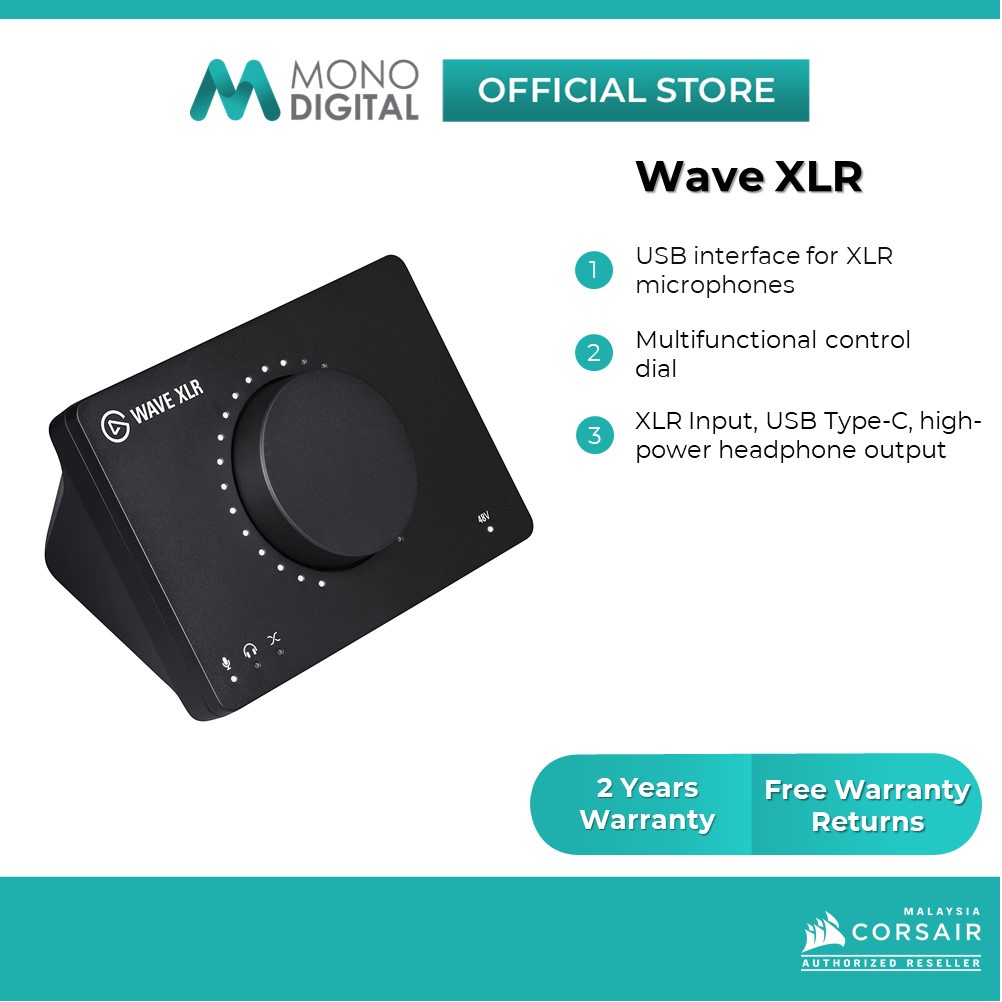 Corsair Elgato Wave XLR Microphone Interface and Digital Mixing ...