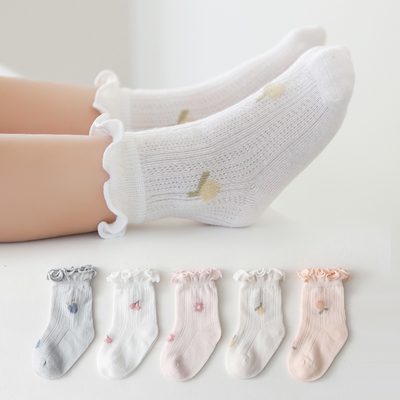 Baby Girls Socks Kids Summer Thin Mesh Cotton Short Socks Children's ...