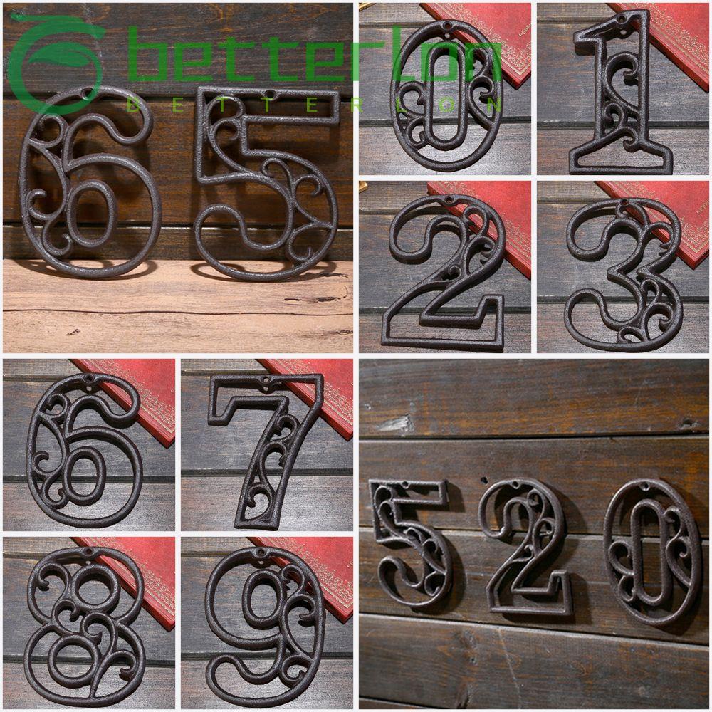 LONTIME Rustic Iron Cast Numbers Shooting Props House Address Door ...