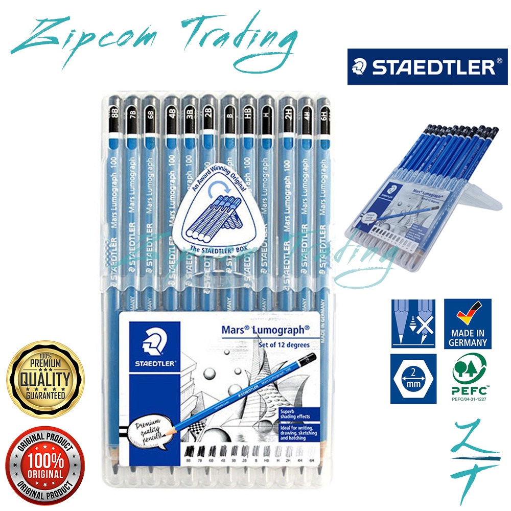 STAEDTLER Mars Lumograph Pencils Set Box (12s & 24s) | Shopee Malaysia