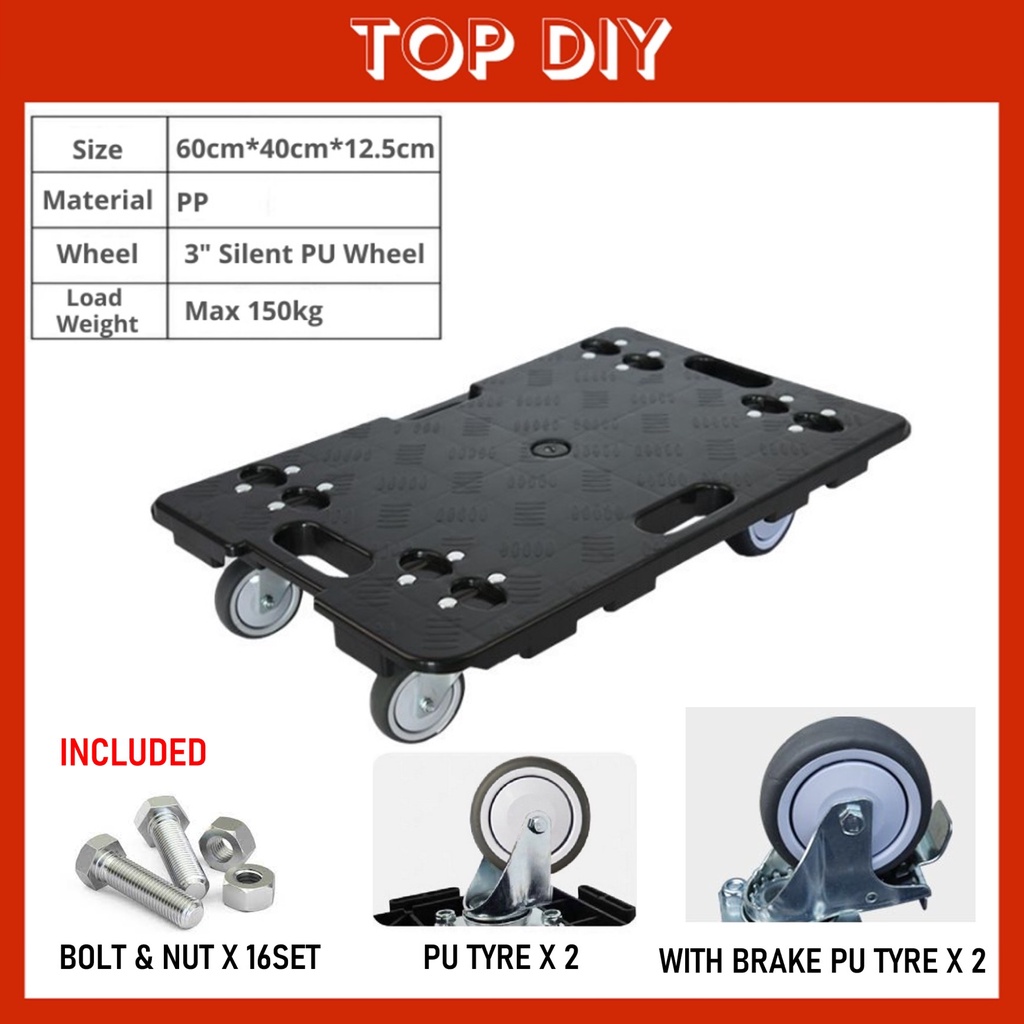 150kg 60*40cm Combinable Joinable Stackable Trolley Wheel Heavy Duty ...