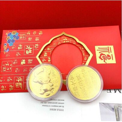 #131 2021 Fat OX Year Gold Foil Red Packet 牛年賀歲禮開運金幣金箔紀念幣 | Shopee Malaysia