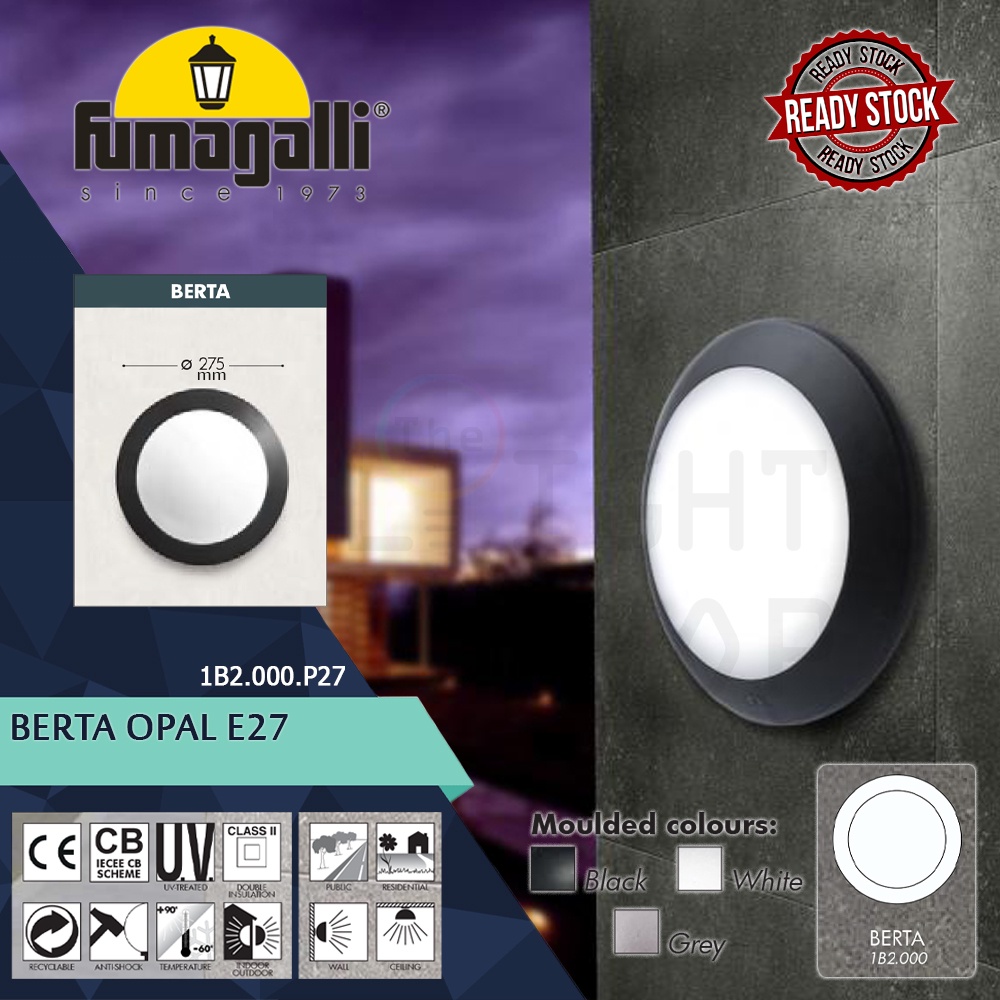 Fumagalli Berta Black/Grey/White Opal E27#Wall Light#Wall Lamp#Ceiling ...