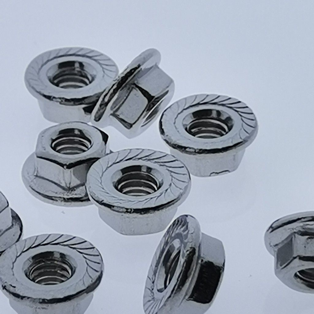 S/S 304 Flange Nuts with Serration M3 M4 M5 M6 M8 M10 Stainless Steel Hexagon Nut DIN 6923 ...