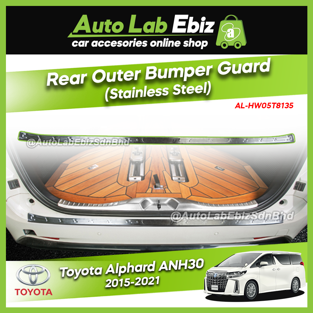 Toyota Alphard ANH30 2015-2021 Rear Outer Bumper Guard (Stainless Steel ...
