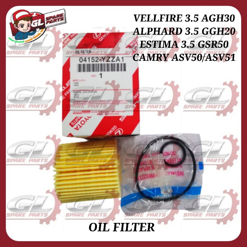 TOYOTA OIL FILTER (04152-YZZA1) VELLFIRE 3.5 ESTIMA 3.5 ALPHARD 3.5 ...