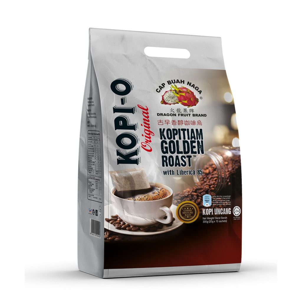 Dragon Fruit Brand Kopitiam Golden Roast - Kopi O Original (20g x 15s') | Shopee Malaysia