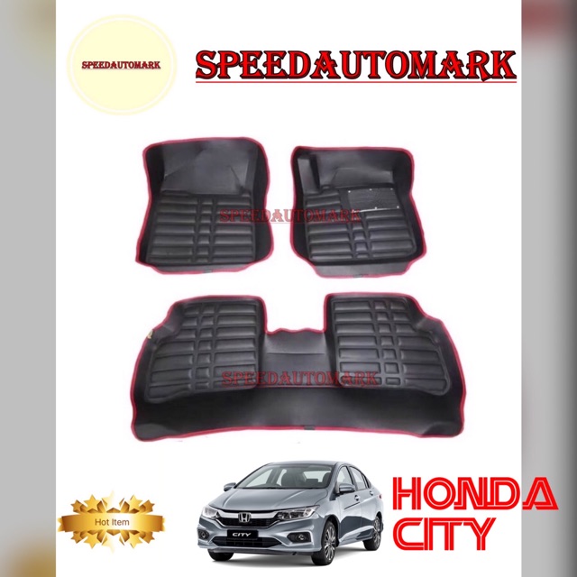 Honda City 2014-2020 5D Carpet Waterproof PU Leather Car Floor Mat ...
