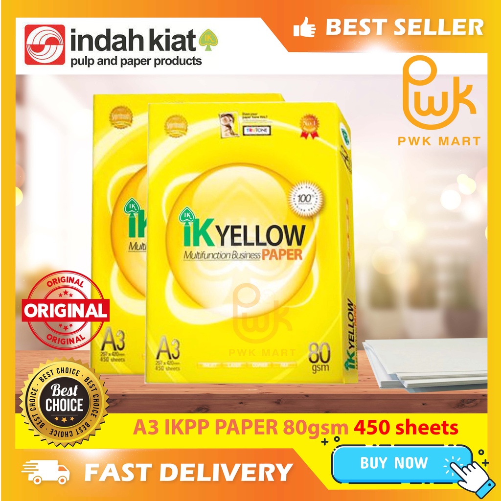IK Yellow A3 Copier Paper 80gsm 500 Sheets🔥100% ORIGINAL🔥1 ream🔥 | Shopee Malaysia