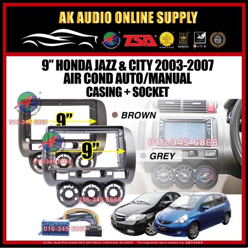 Honda City & Jazz 2003 - 2007 ( Manual Air-Cond ) Android Player 9 ...