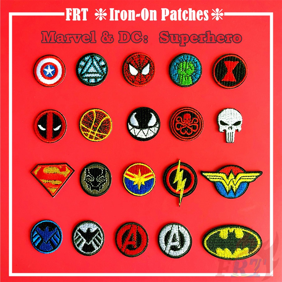 ☸ Marvel & DC：Superheroes Logo Mini Iron-on Patch ☸ 1Pc Captain America ...