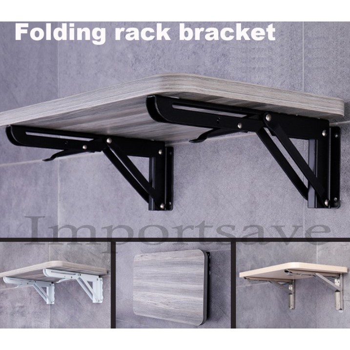 Ready Stock 2PCS Folding Angle Bracket 200-500mm Triangle Shelf Heavy ...
