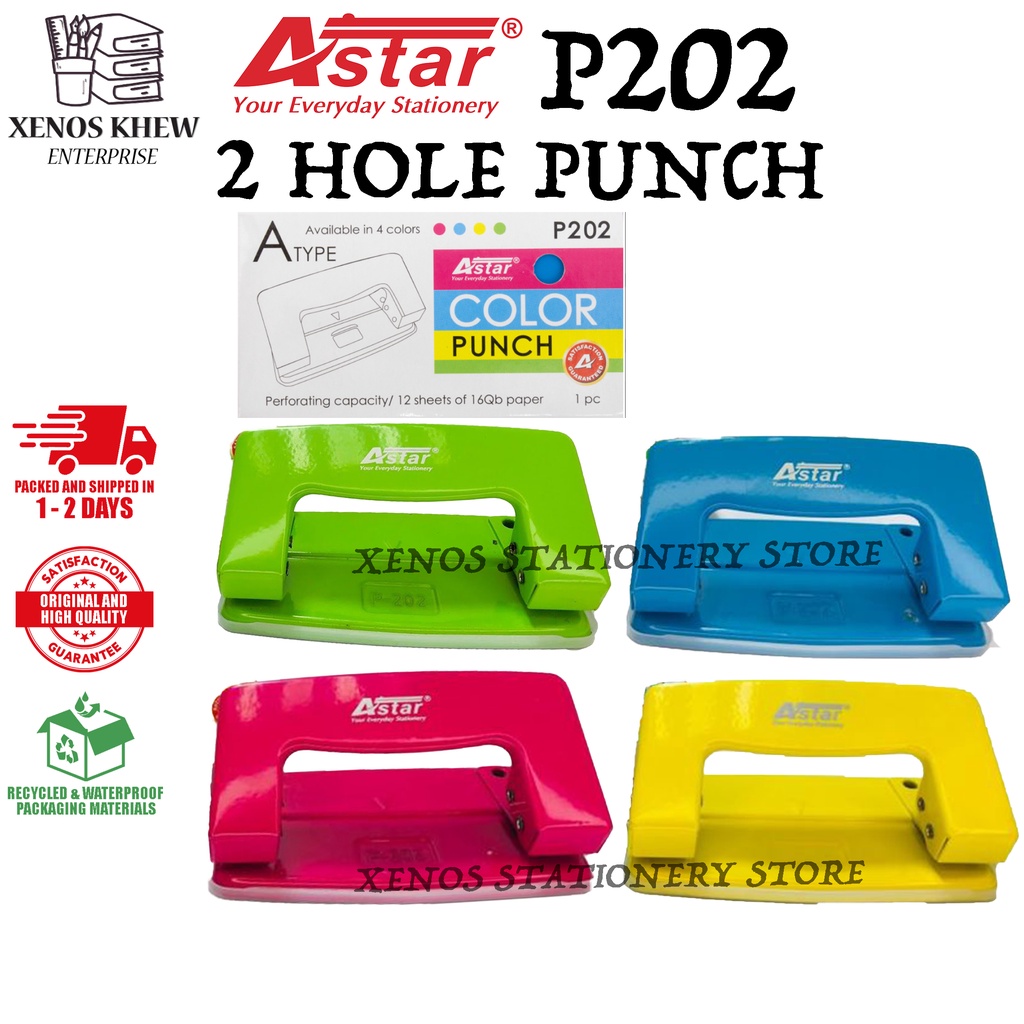 ASTAR P202 TWO HOLES PUNCH / PAPER PUNCH / PENEBUK LUBANG KERTAS (READY ...