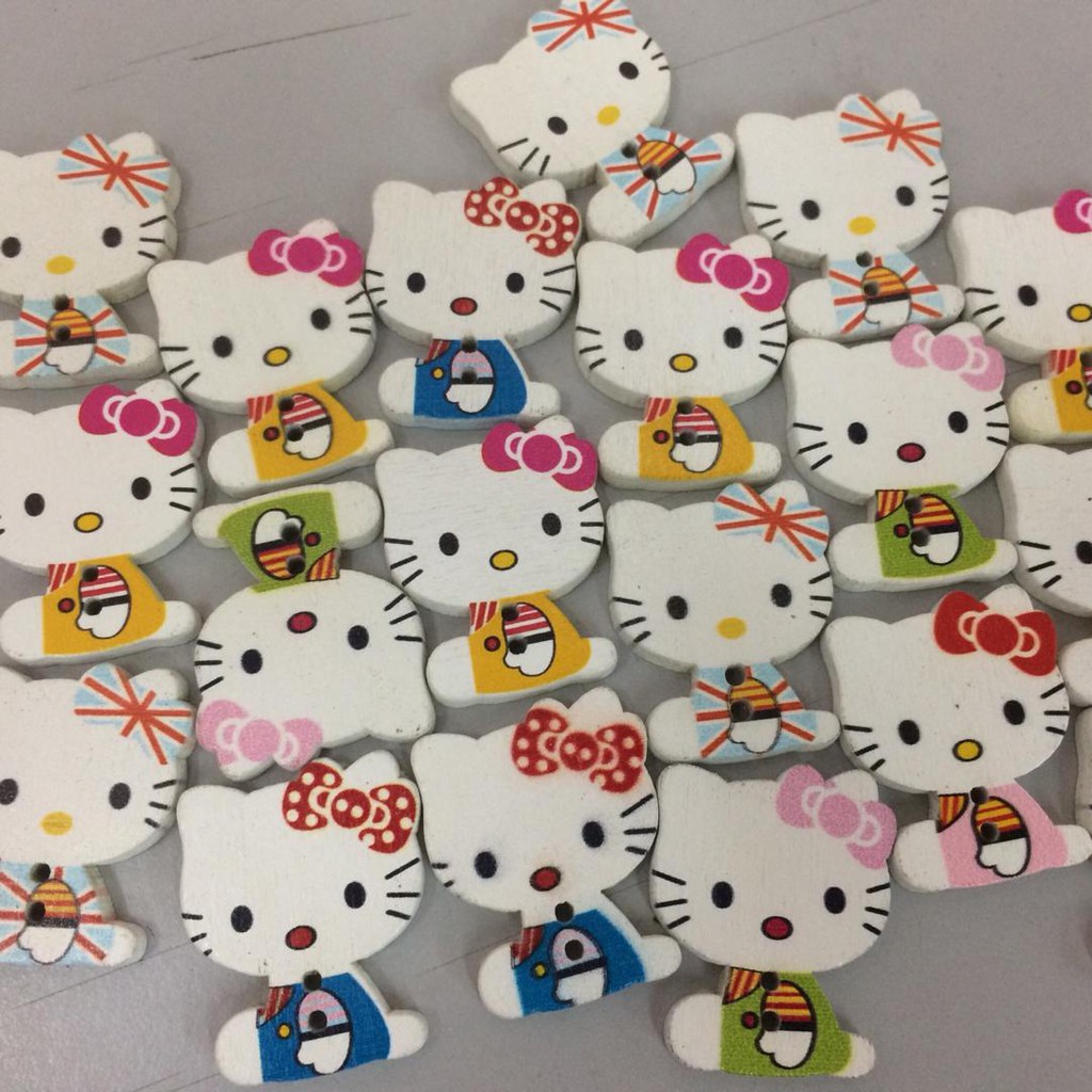 🔥HOT ITEM🔥cartoon 🤪 50 PCS/100 PCS Wood Button 2 Hole/ Butang Kayu ...