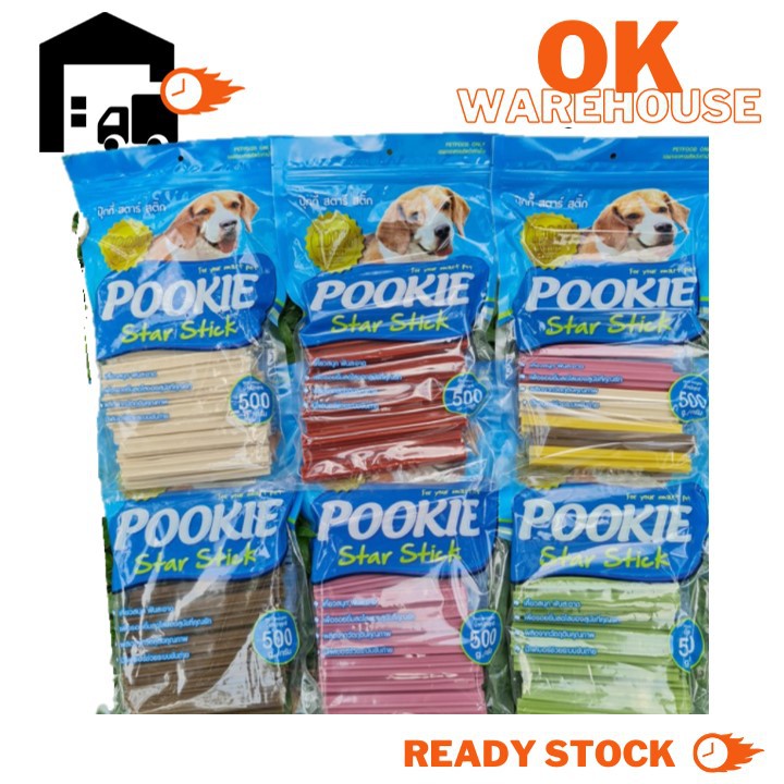 NEW OPENING Pookie Dog Treats Star Stick Dental Chew // 500g | Shopee ...