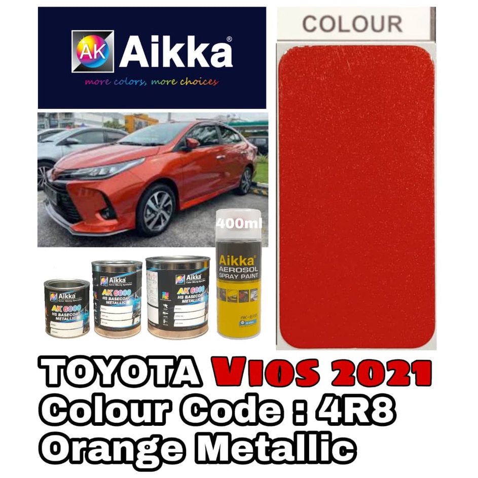 Aikka Paint / TOYOTA VIOS 2021 / 4R8 / ORANGE METALLIC - Aikka OEM ...