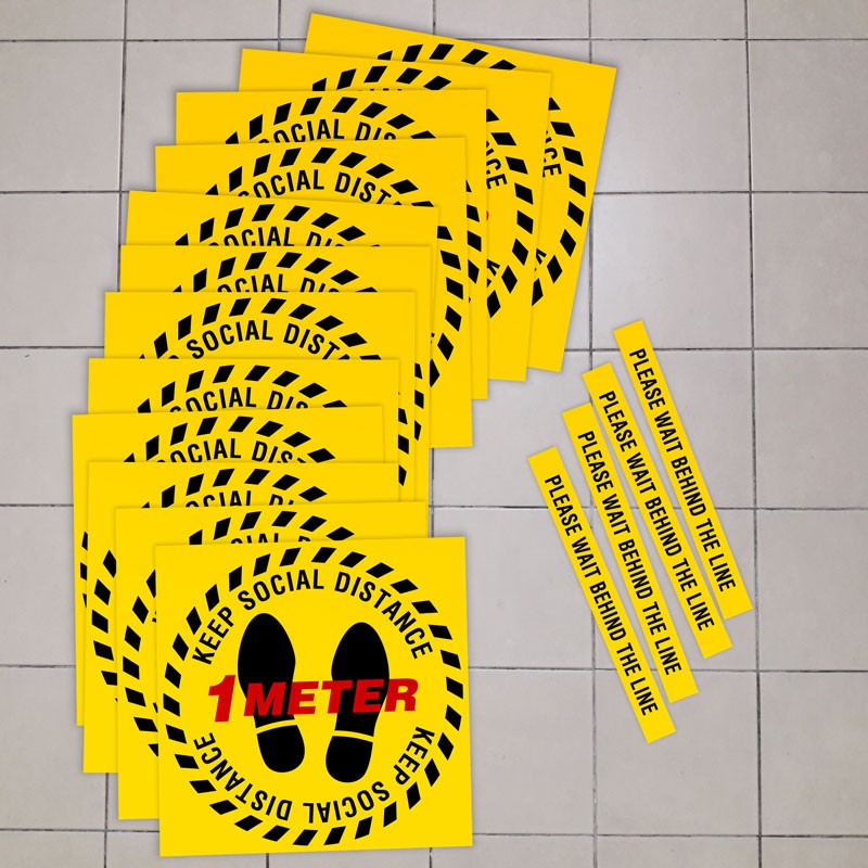 (Value Pack)Social Distance Floor Decal Sticker | Shopee Malaysia