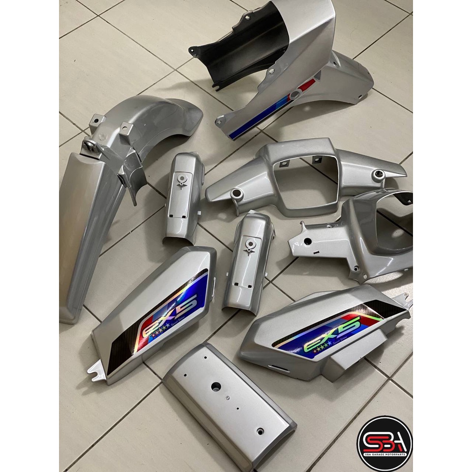 COVERSET BODYSET EX5 DREAM HONDA COVERSET SILVER BLUE CHROME LIMITED ...