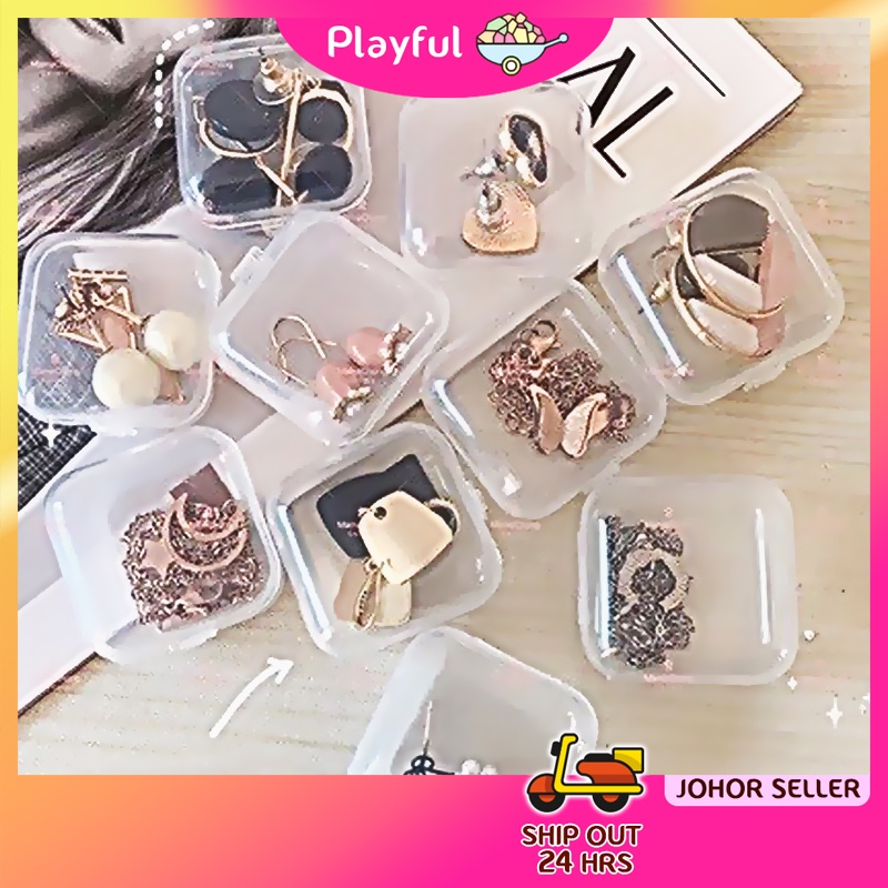 【PLAYFUL】Cute Mini Storage Case/Stationery Container Box/Clear Jewelry ...