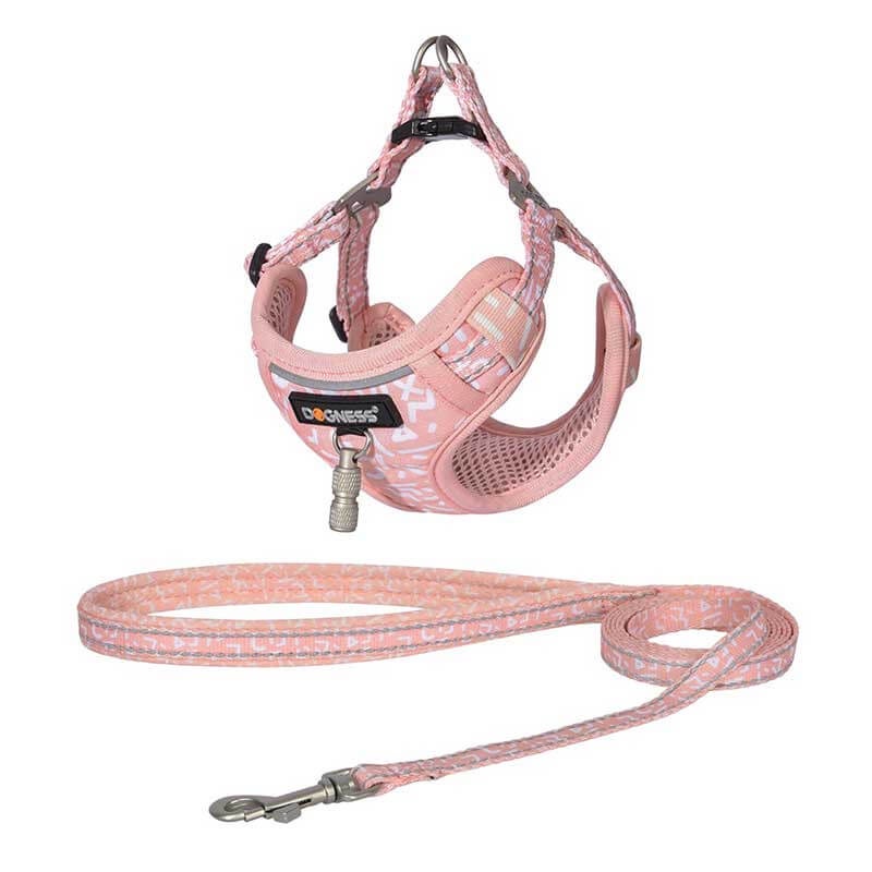 DOGNESS DOG HARNESS WITH LEASH (PINK) | Shopee Malaysia