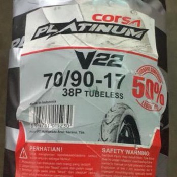 Corsa V22 17'' 70/90-17 38P Tayar Tubeless Tyre Original | Shopee Malaysia
