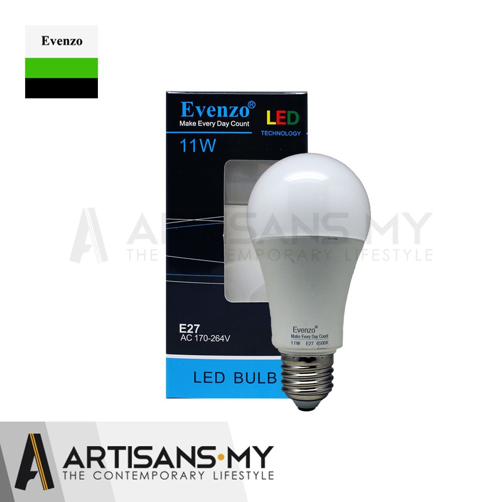 Evenzo 11W Round LED Light Bulb E27 220-240V (Cool Daylight 6500K ...