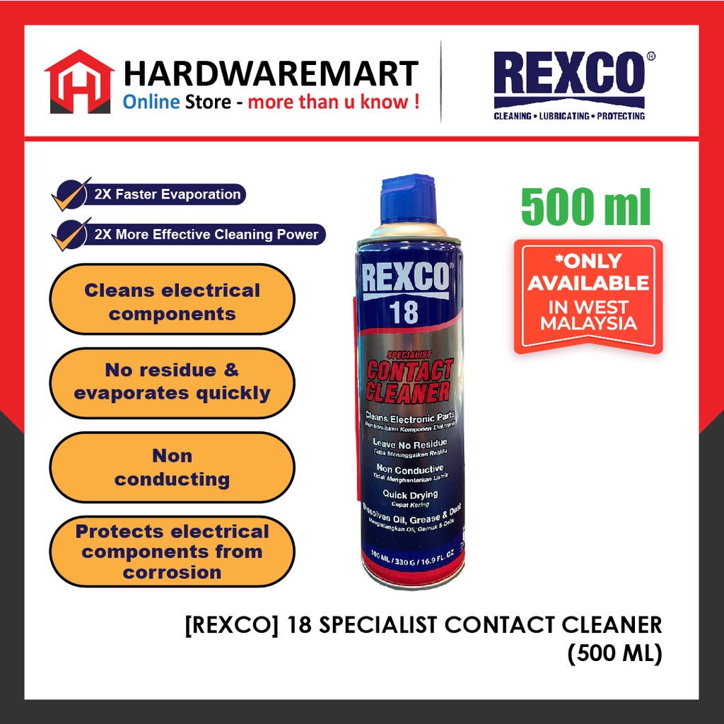REXCO 18 SPECIALIST CONTACT CLEANER ELETRONIC COMPONENT CPU ELEKTRIK ...