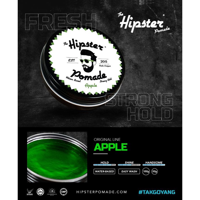 HIPSTER POMADE APPLE | ORIGINAL LINE | 100G | Shopee Malaysia