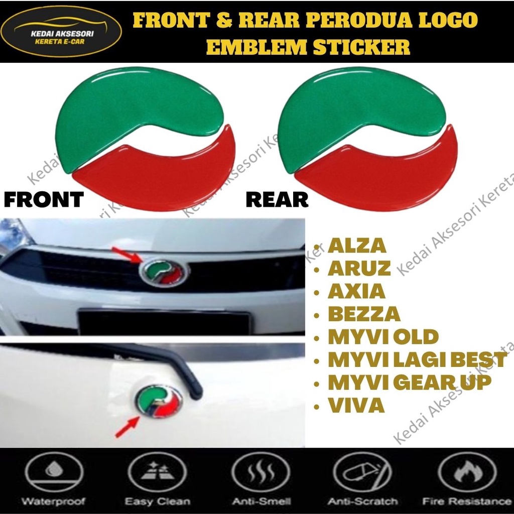 PERODUA LOGO 2PCS Epoxy STICKER EMBLEM REFLECTING STICKER DEPAN ...