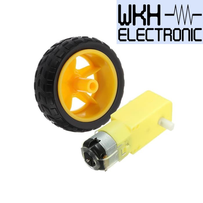 Wheels and MOTOR DC GEAR BOX SET SMART CAR 1:48 DIY ARDUINO RASPBERRY ...