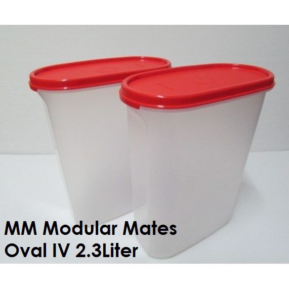 Tupperware Modular Mates Oval IV 2.3L (Red or Black Lid: 1 pc) | Shopee ...