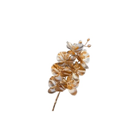Premium Artificial Flower Gold Orchid Bunga Raya Bunga Decor | Shopee ...