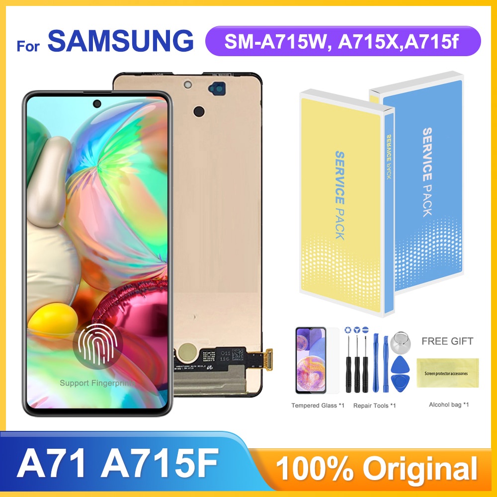 Super AMOLED A71 Display Screen with Fingerprint, for Samsung Galaxy ...