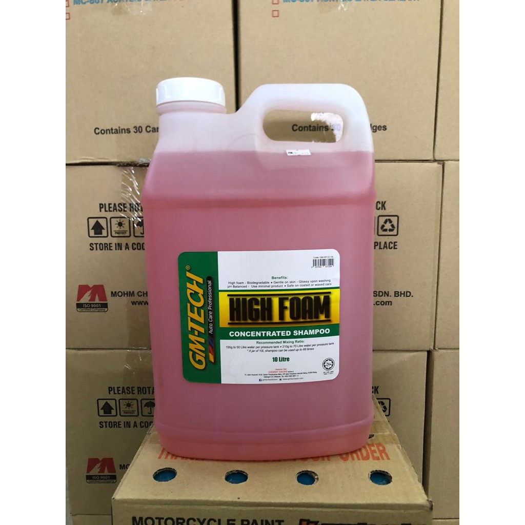 10L HALAL GM-TECH HIGH FOAM CONCENTRATED SHAMPOO (READY STOCK) | Shopee ...