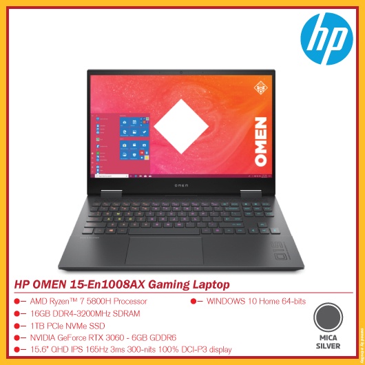 HP OMEN 15-En1008AX Gaming Laptop (MICA SILVER) | Shopee Malaysia