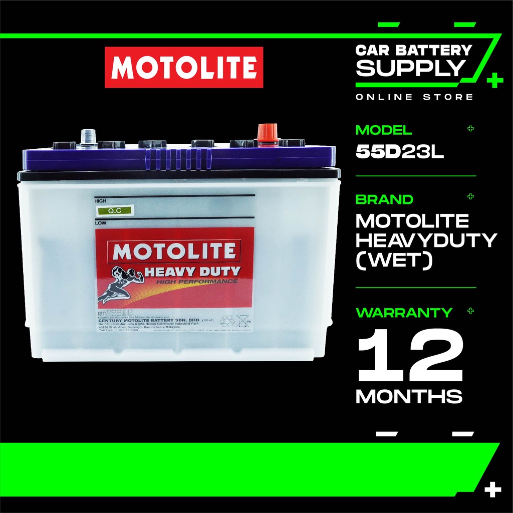 55D23L | MOTOLITE HEAVY DUTY WET | Car Battery Bateri Kereta | Toyota ...