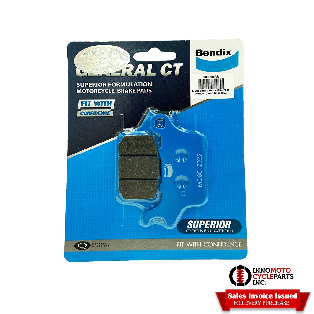 Bendix Brake Pad MD80 for Honda Click 125/150 (new) Version 2 - Front ...