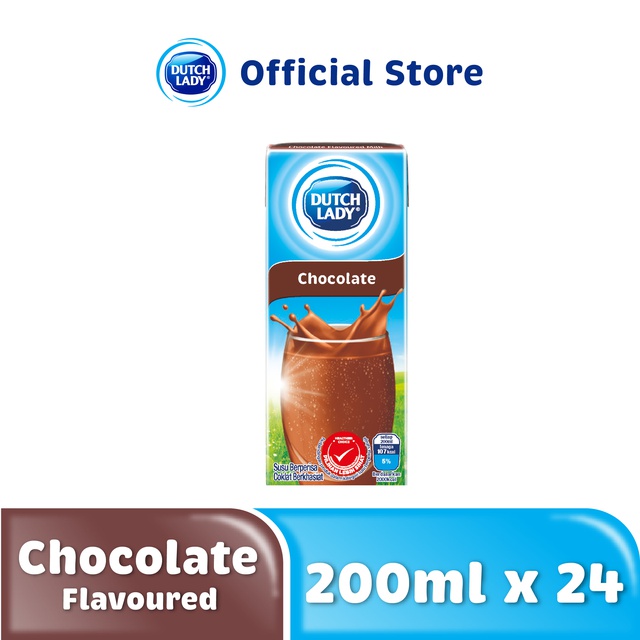 [Bundle of 24] Dutch Lady UHT Milk Chocolate (200ml) [Exp 10 Jan 2026 ...