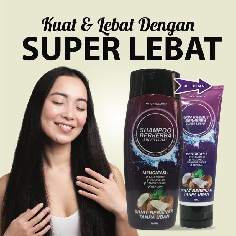 SHAMPOO BEHERBA SUPER LEBAT , KRIM RAMBUT BEHERBA SUPER LEBAT DHERB ...